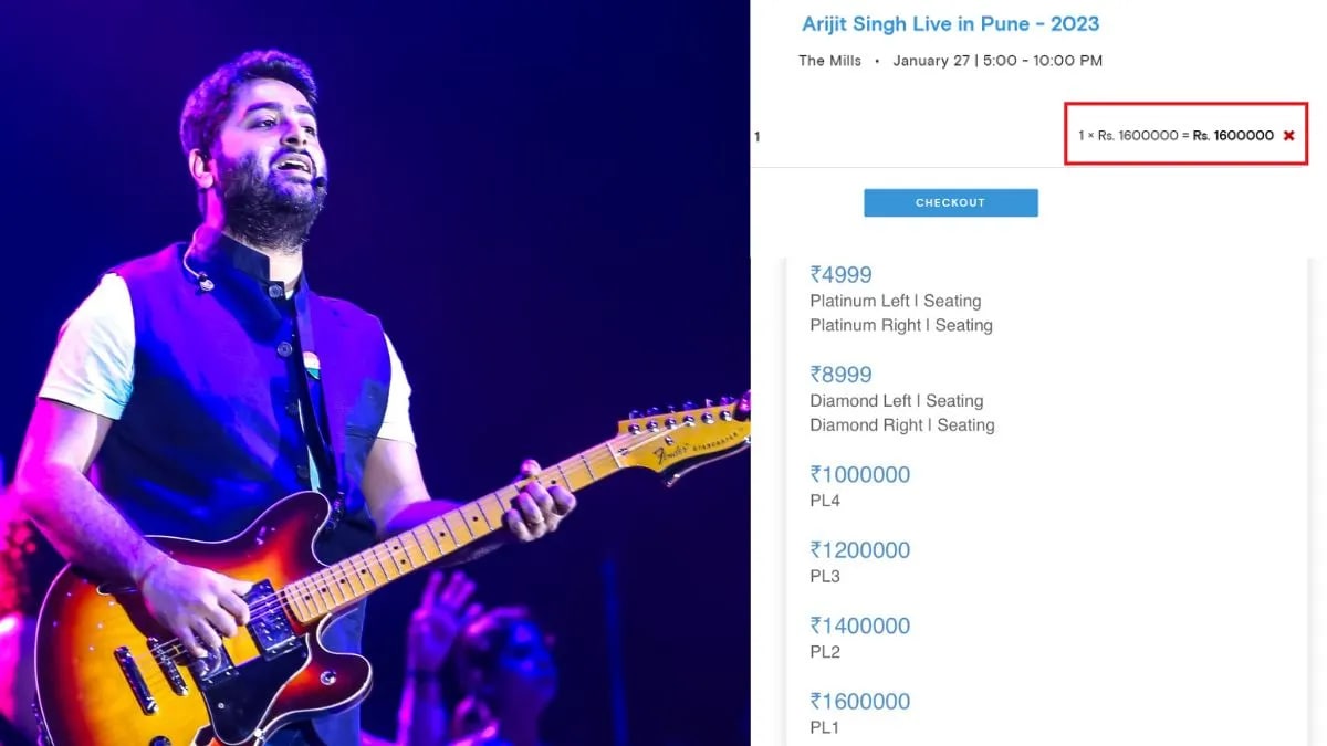 Arijit Singh concerts ticket prices go to 16 lakhs