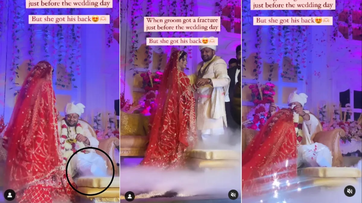 Groom Leg Fractured Before The Wedding Day bride did this